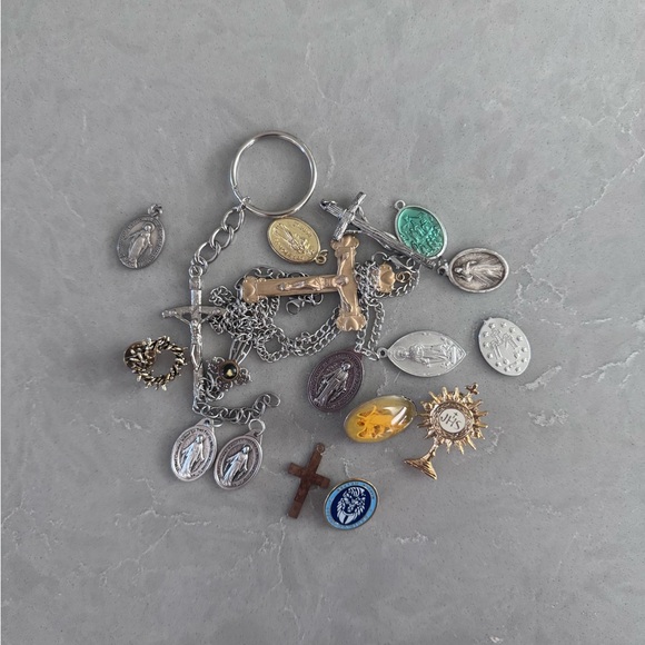 Altar'd State | Jewelry | Vintage Religious Charm And Pin Bundle | Poshmark